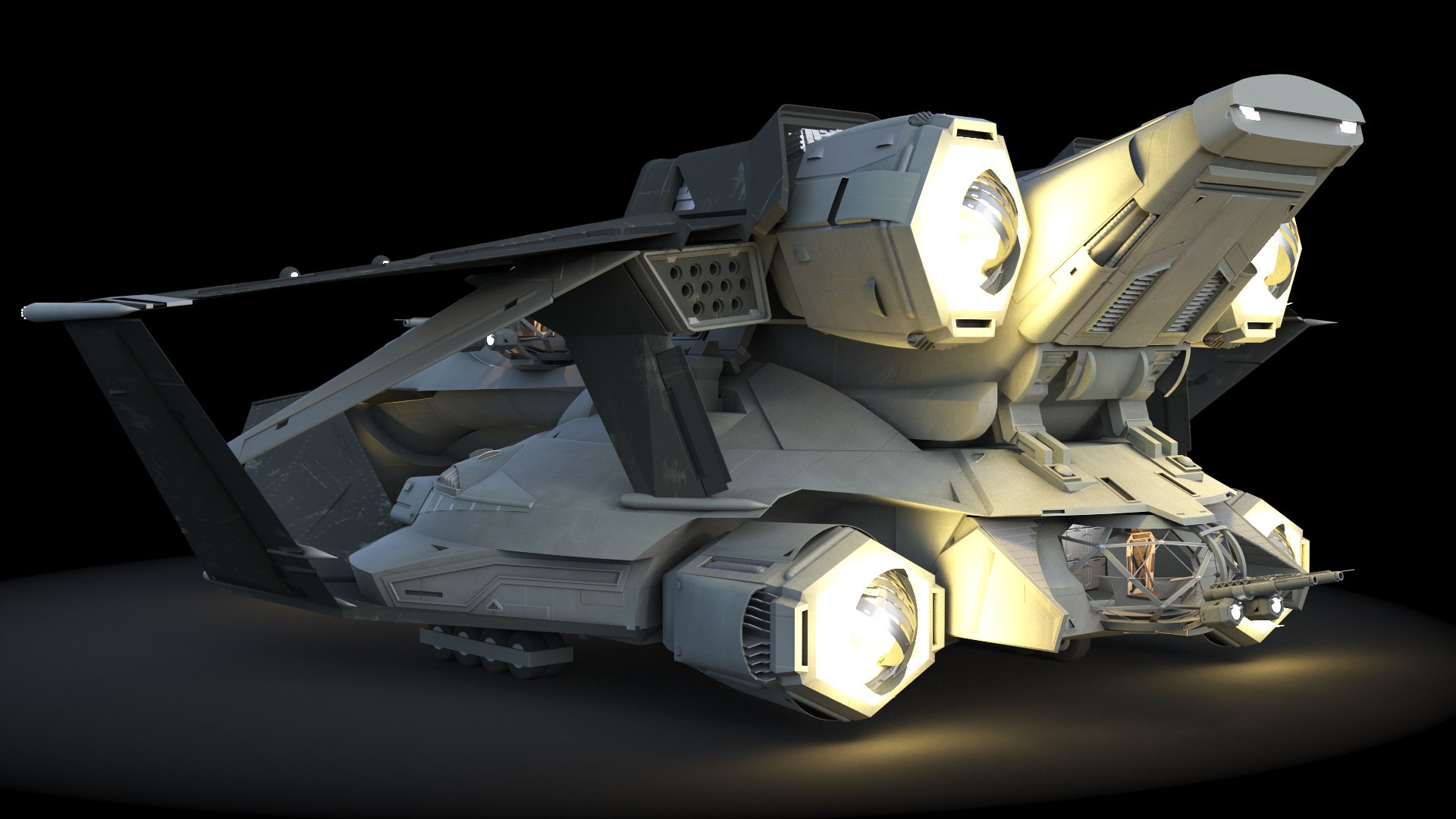 Spaceship Dropship Drop 3d Max