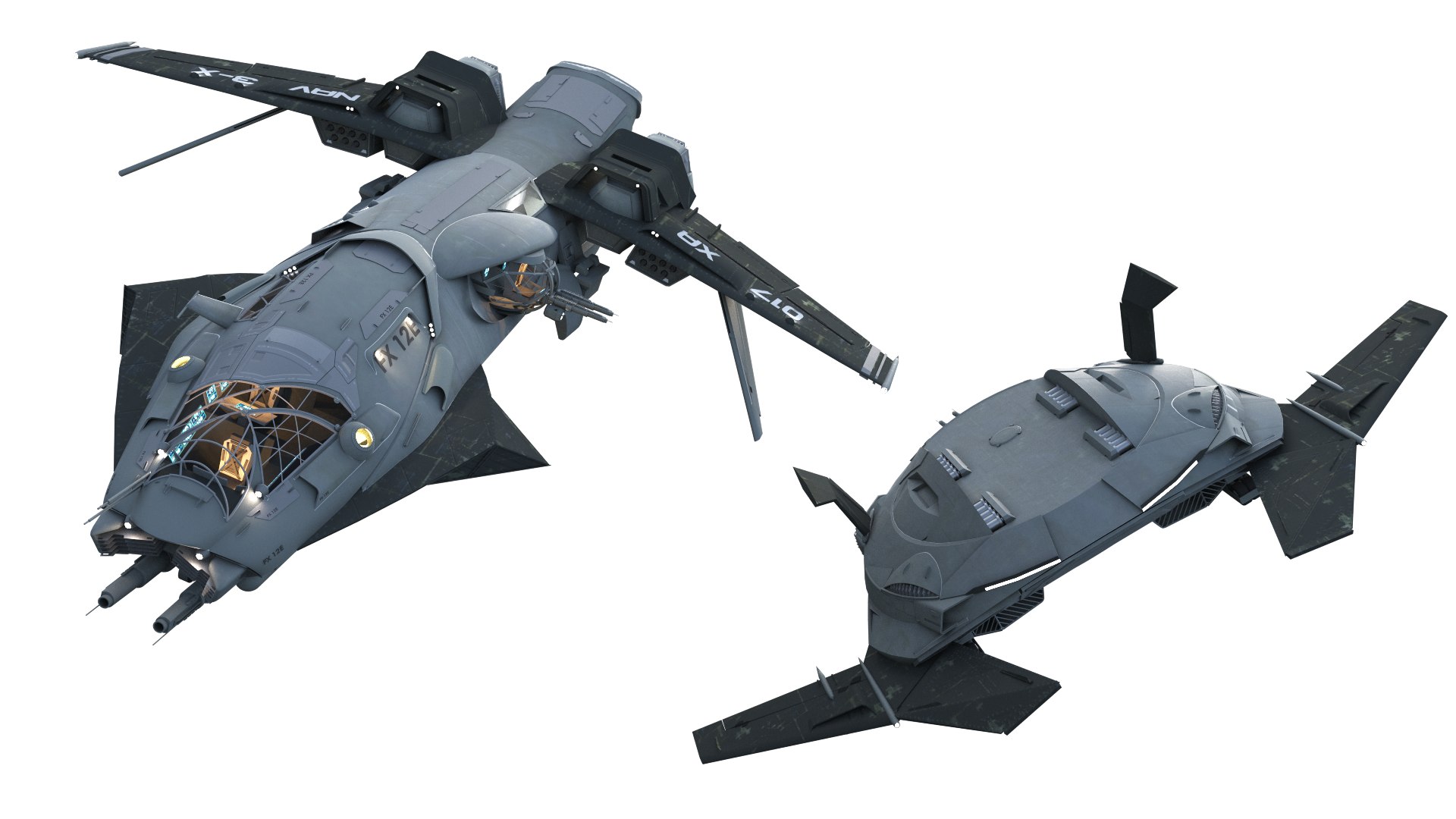 Spaceship Dropship Drop 3d Max