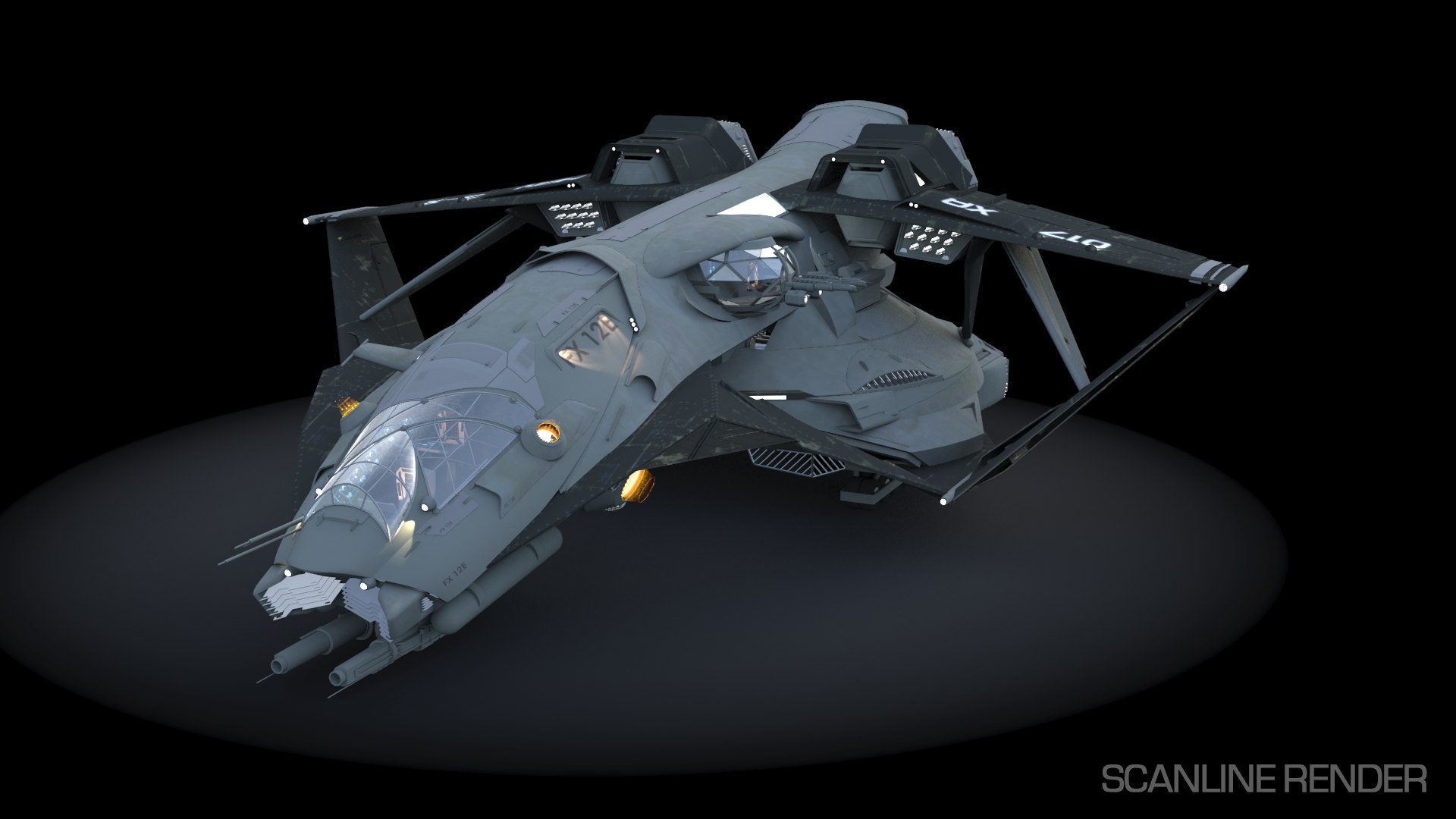 Spaceship Dropship Drop 3d Max