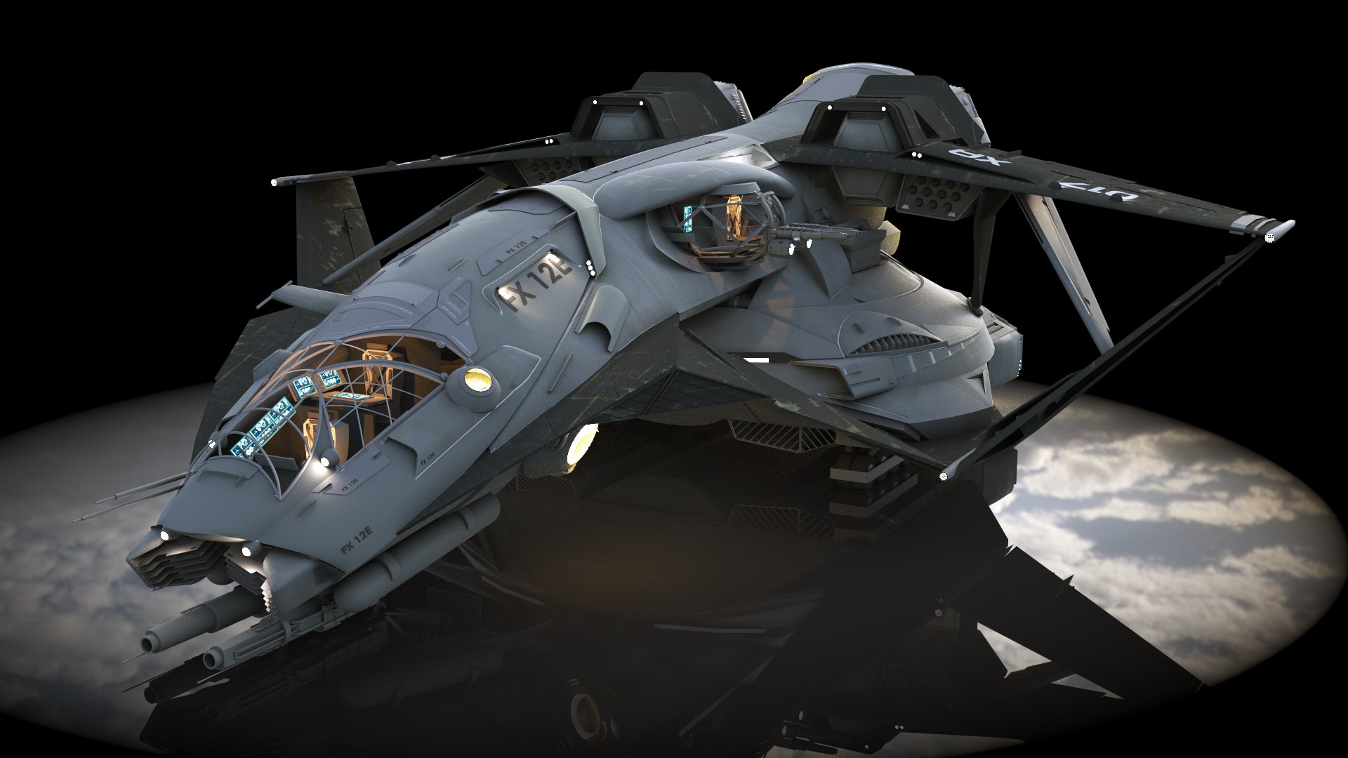 Spaceship Dropship Drop 3d Max
