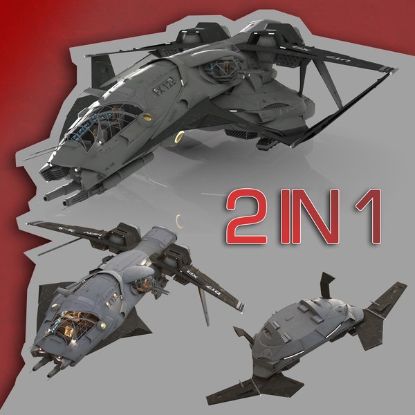 3D model spaceship cargo dropship - TurboSquid 1462362