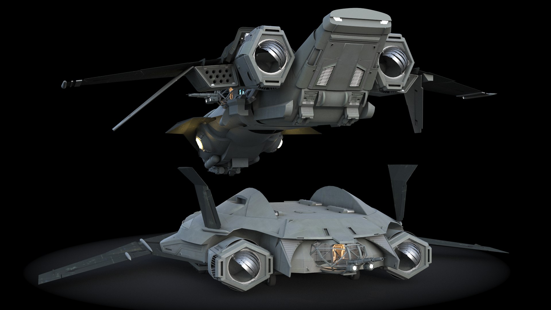 Spaceship Dropship Drop 3d Max