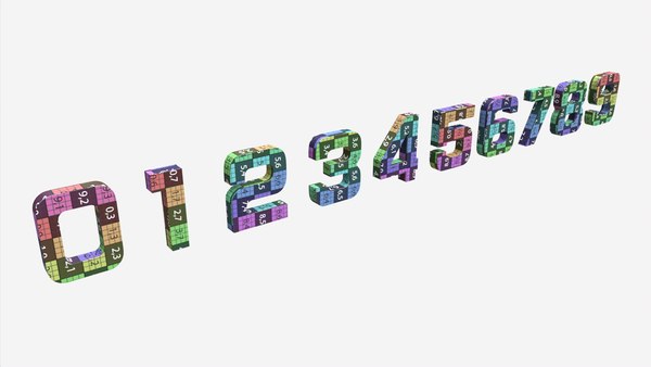 3D model Numbers silver metal plastic - TurboSquid 1920606