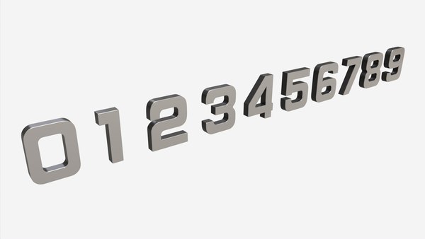 3D model Numbers silver metal plastic - TurboSquid 1920606