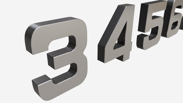 3D model Numbers silver metal plastic - TurboSquid 1920606