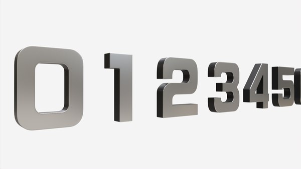 3D model Numbers silver metal plastic - TurboSquid 1920606