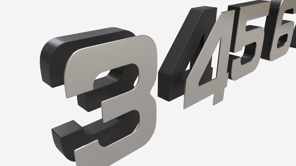 3D model Numbers silver metal plastic - TurboSquid 1920606
