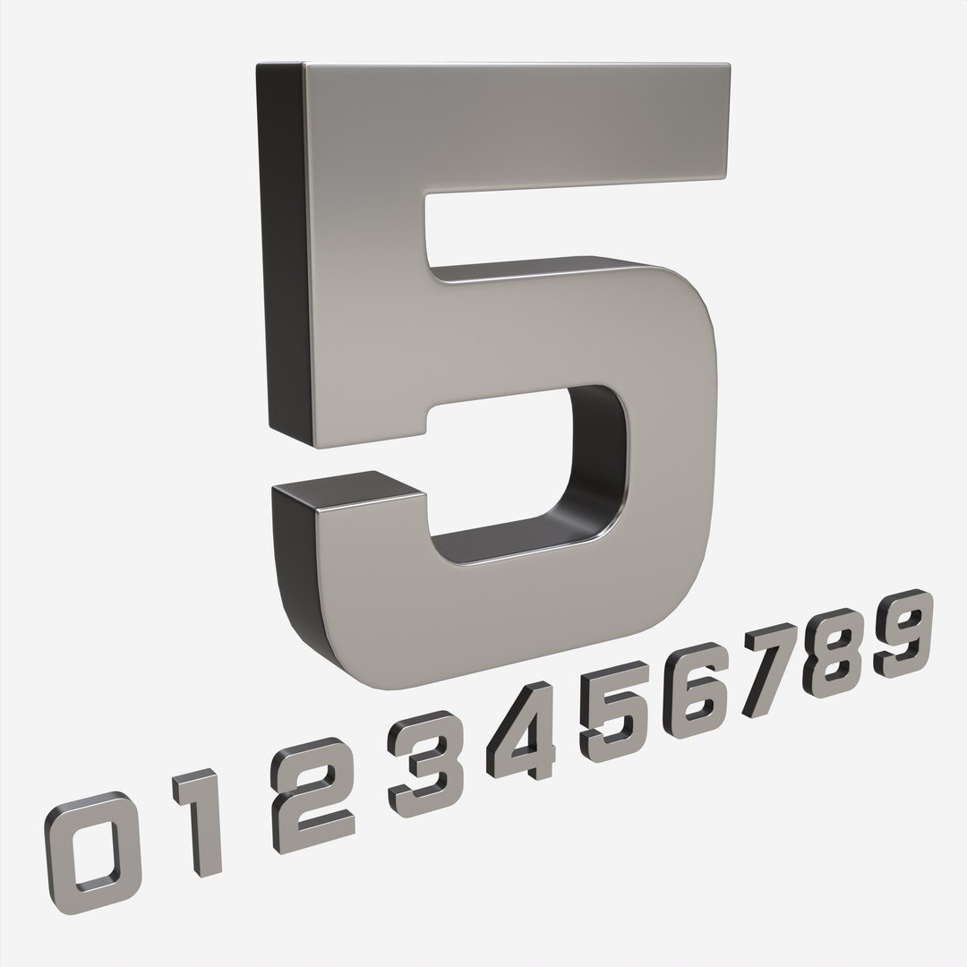 3D model Numbers silver metal plastic - TurboSquid 1920606