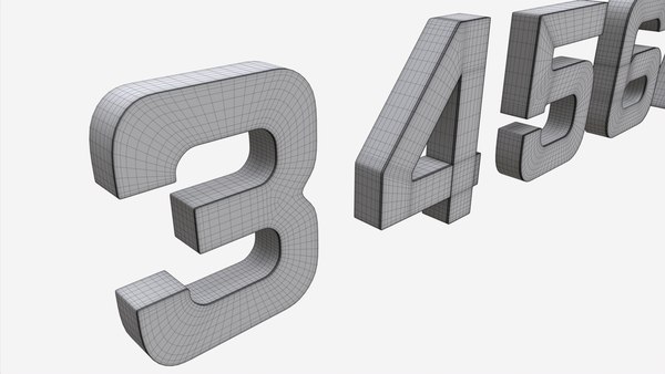 3D model Numbers silver metal plastic - TurboSquid 1920606