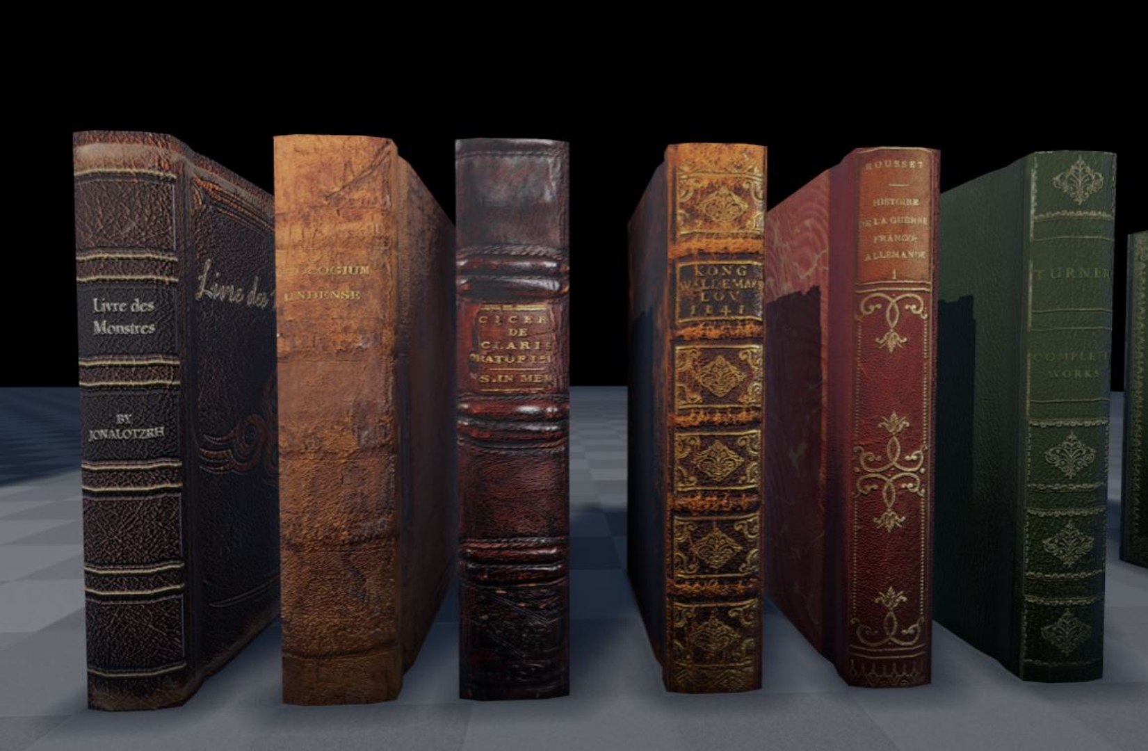 Bookshelf Books 3d Model