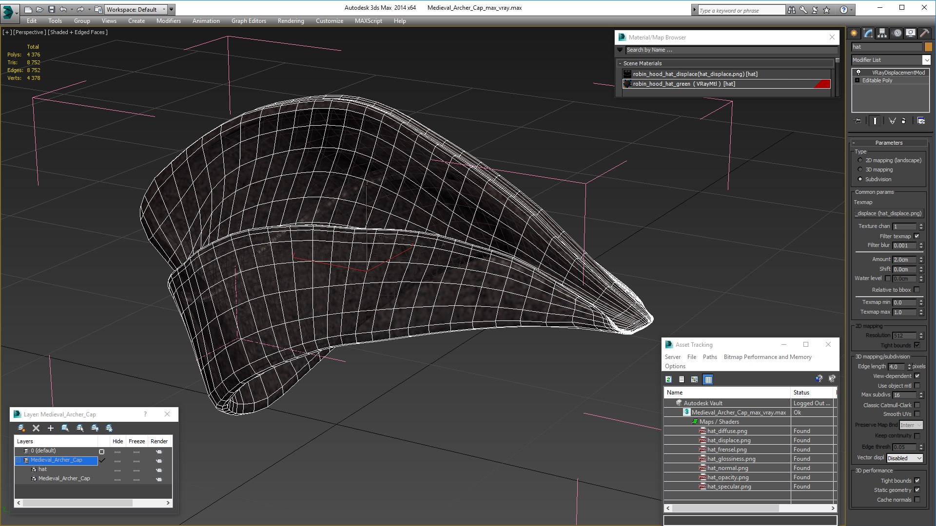 Medieval archer cap 3D - TurboSquid 1587403