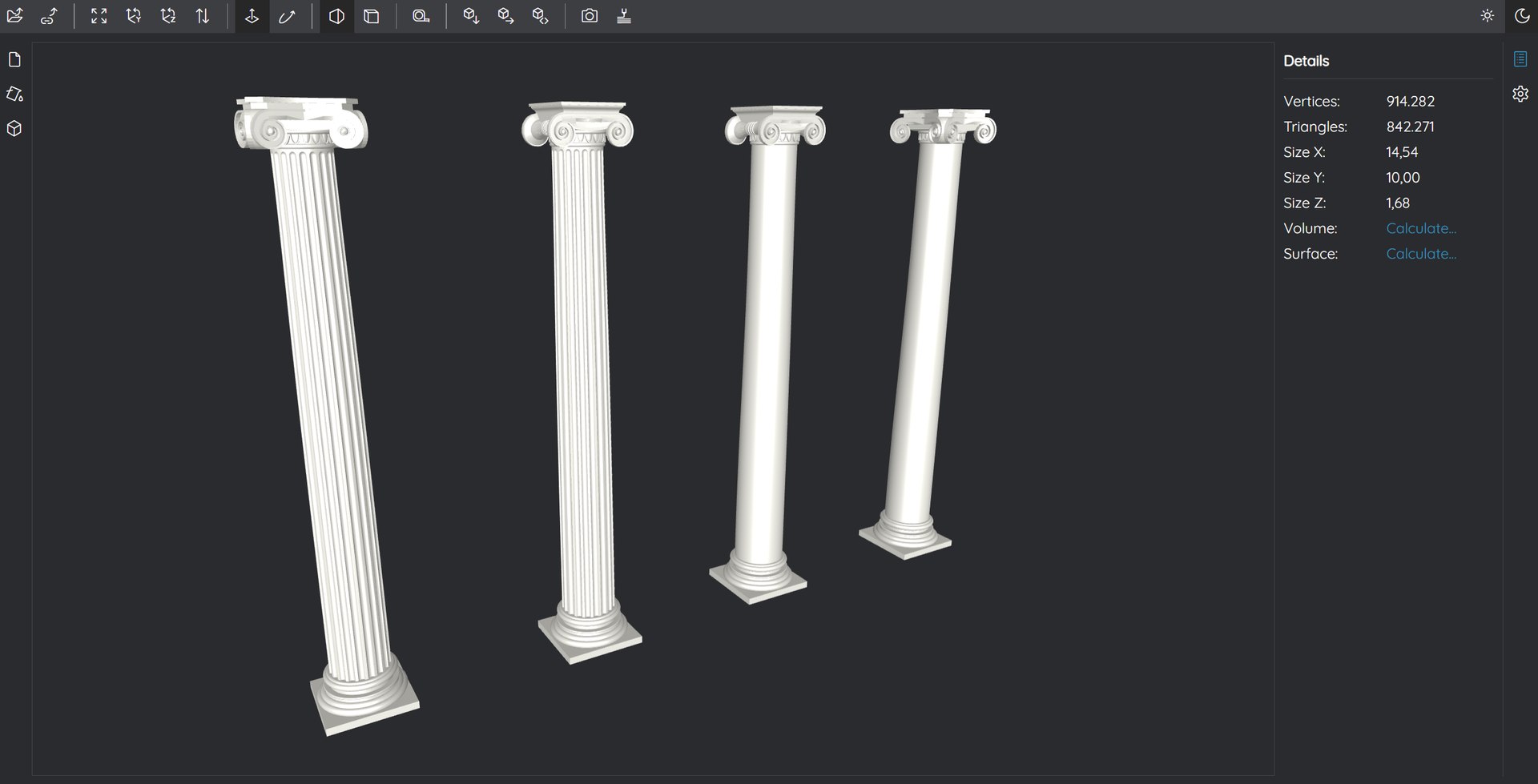 3D Ionic Order Columns Model - TurboSquid 2223121