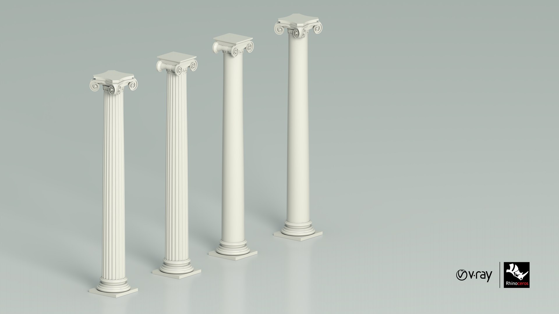 3D Ionic Order Columns Model - TurboSquid 2223121