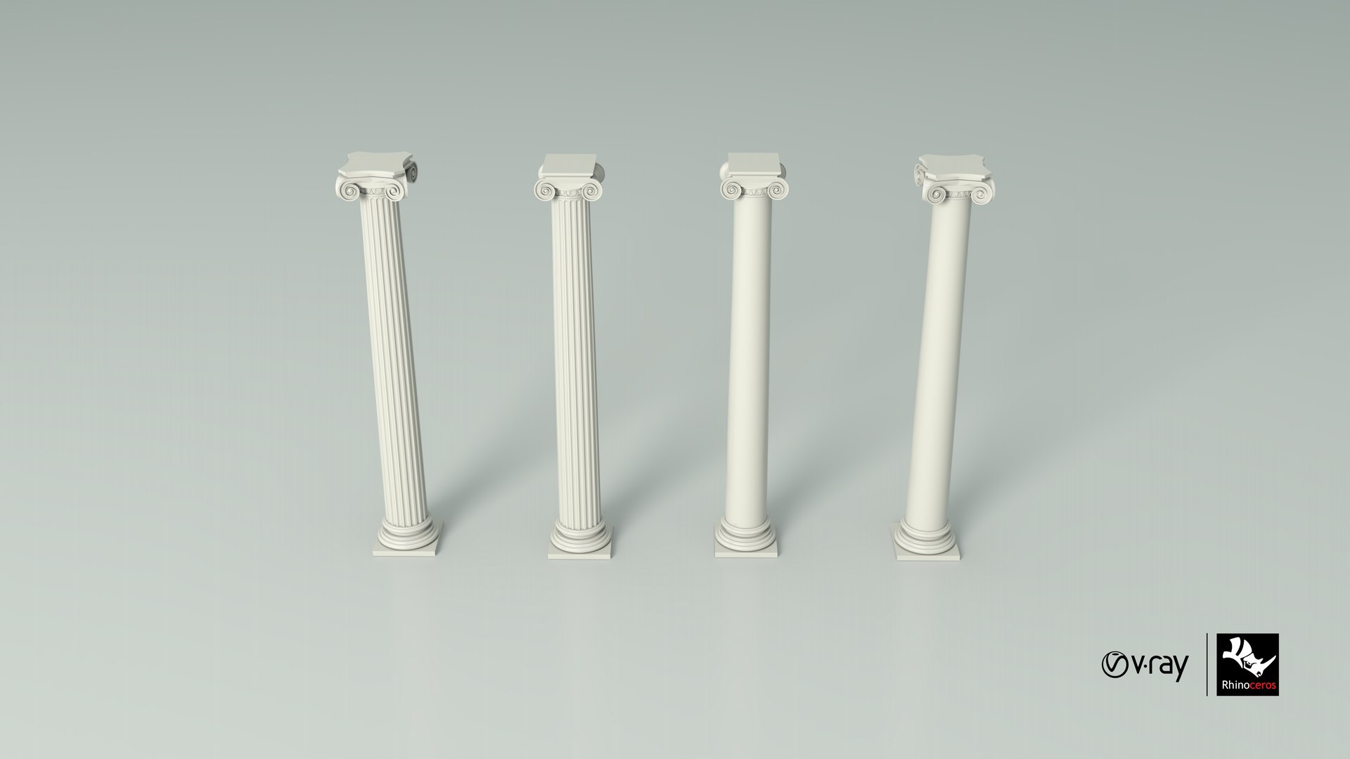 3D Ionic Order Columns Model - TurboSquid 2223121