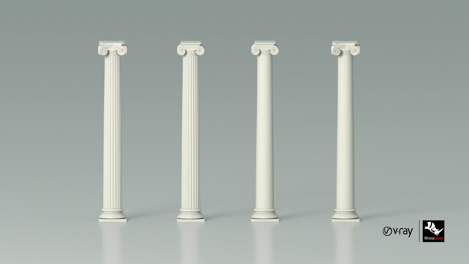 3D Ionic Order Columns Model - TurboSquid 2223121