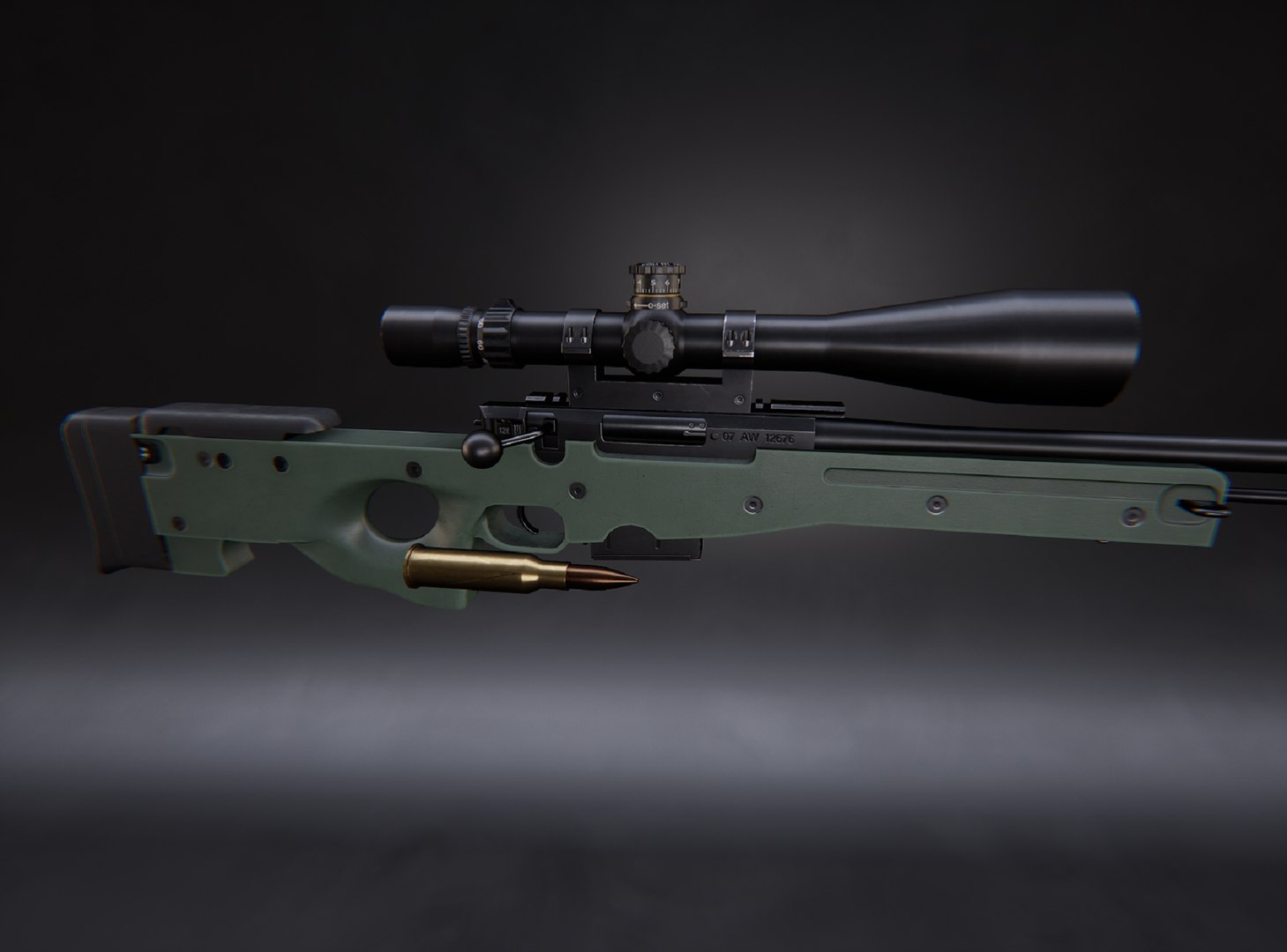 AWM AAA Game Ready PBR Low-poly 3D Model 3D - TurboSquid 2004427