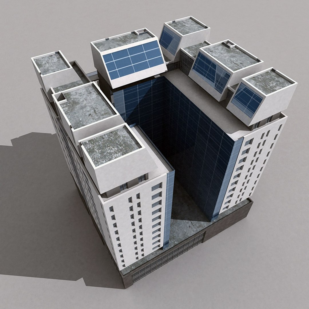 3d Model Residential Building Modern