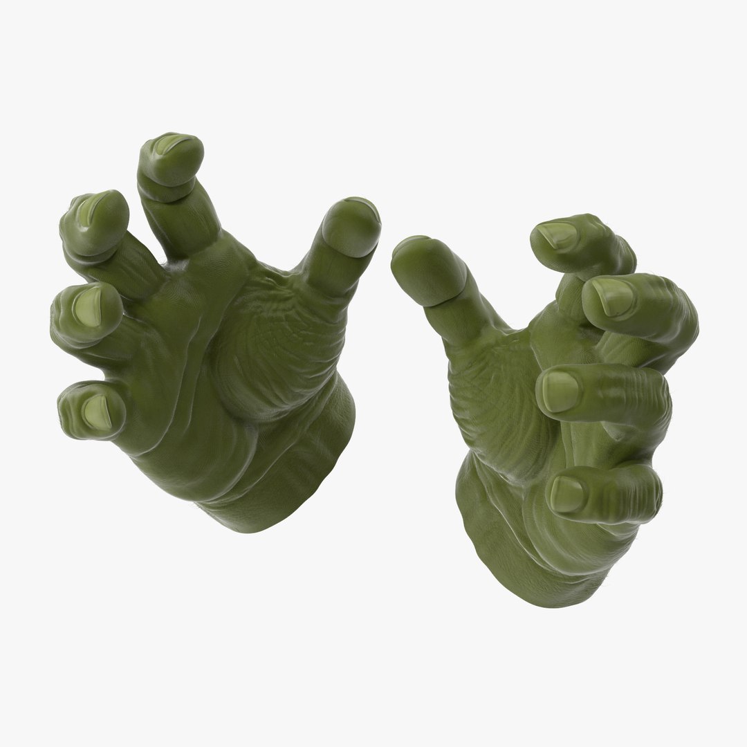 hulk hands opened closed 3d max