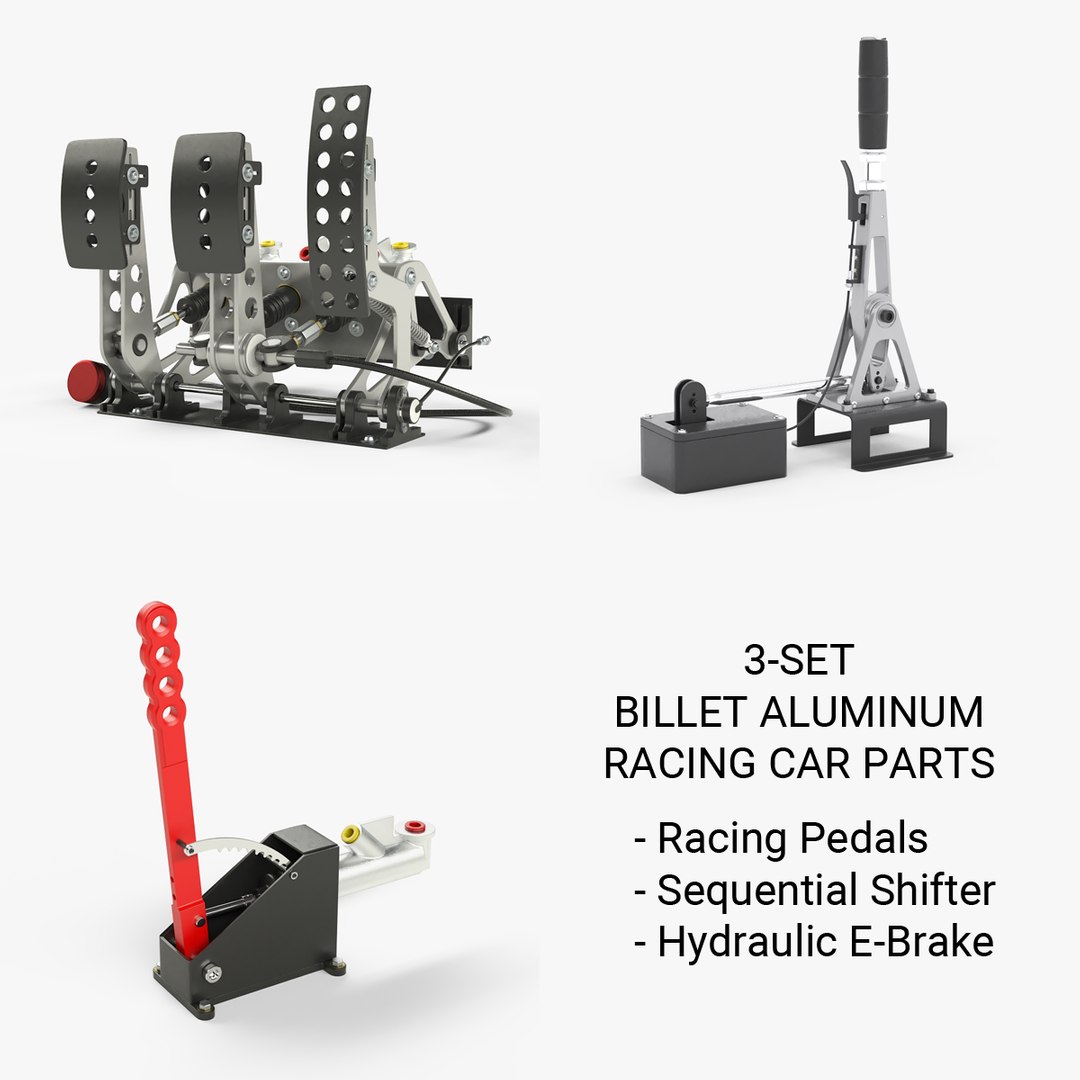 3D 3 Set Rigged Billet Aluminum Racing Car Parts - TurboSquid 2366631