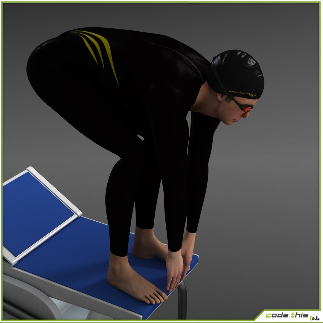 Male Swimmer Female 3D Model - TurboSquid 1153536