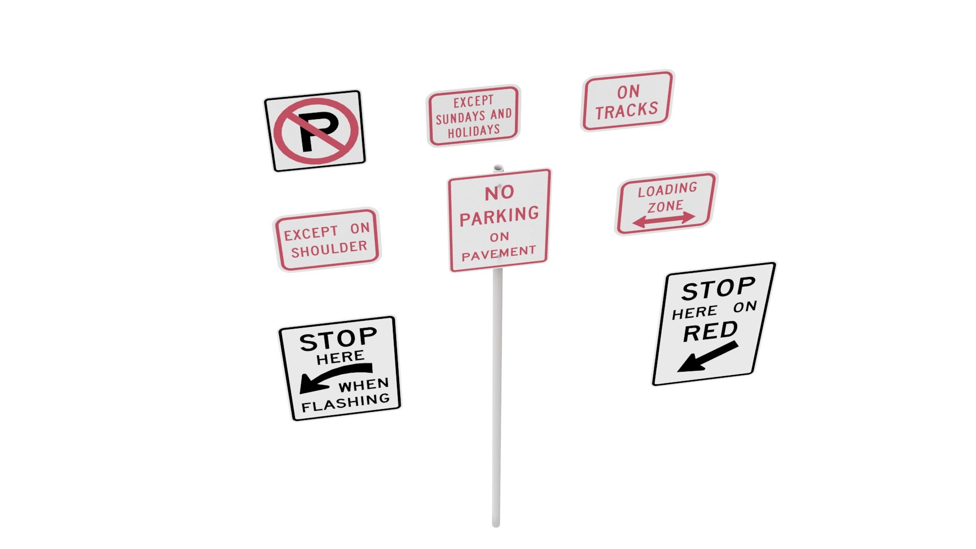 3D Road Sign Series Model - TurboSquid 1383181