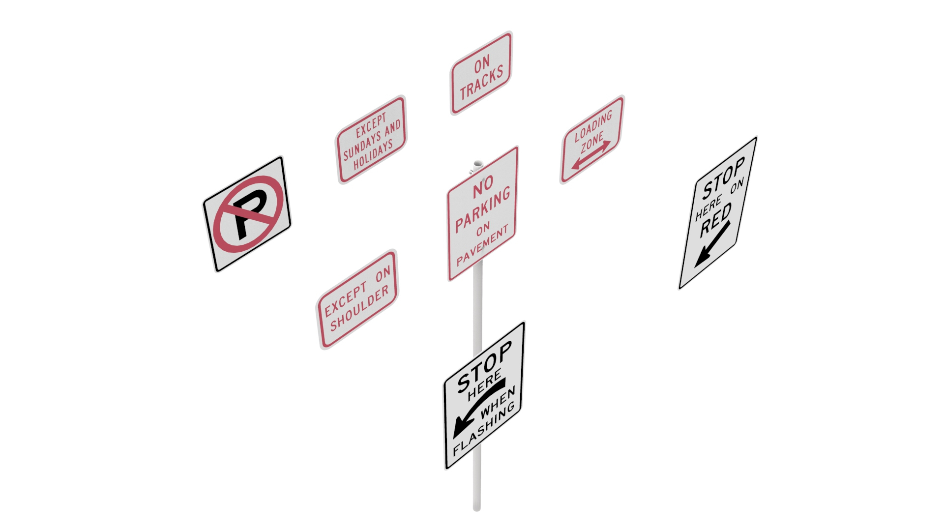 3D Road Sign Series Model - TurboSquid 1383181