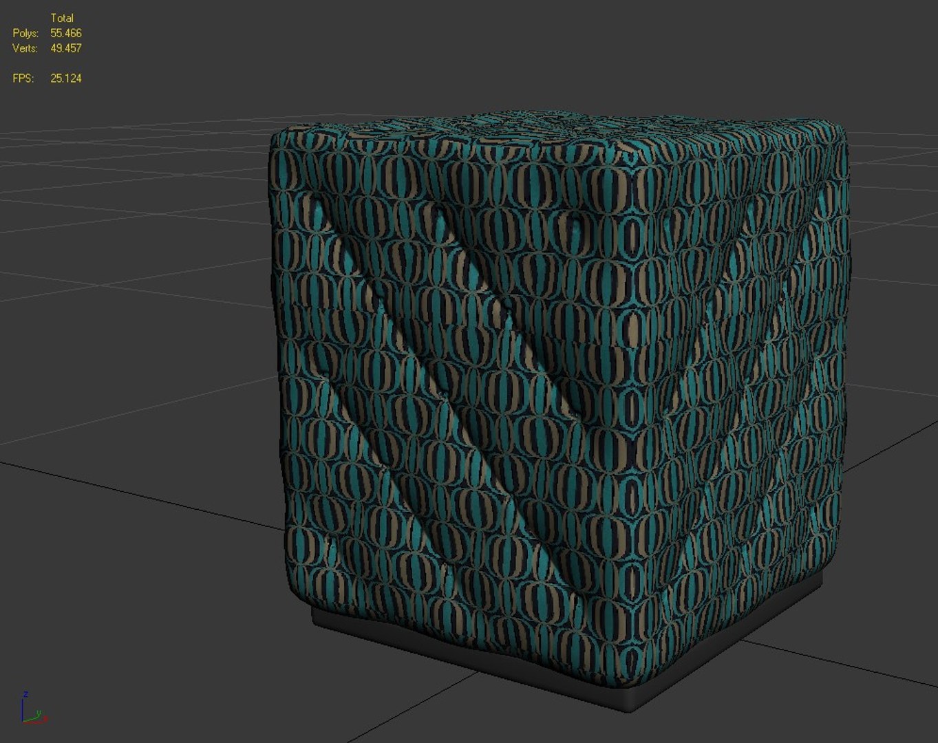 cube pouf 3d dxf