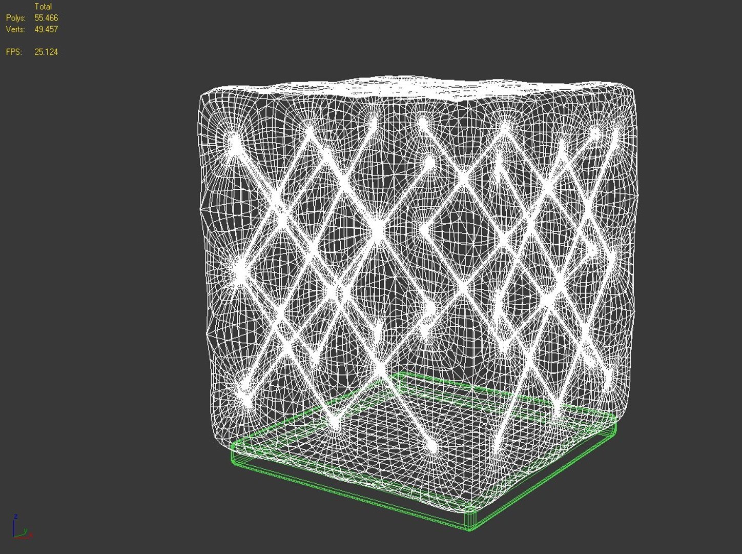 cube pouf 3d dxf