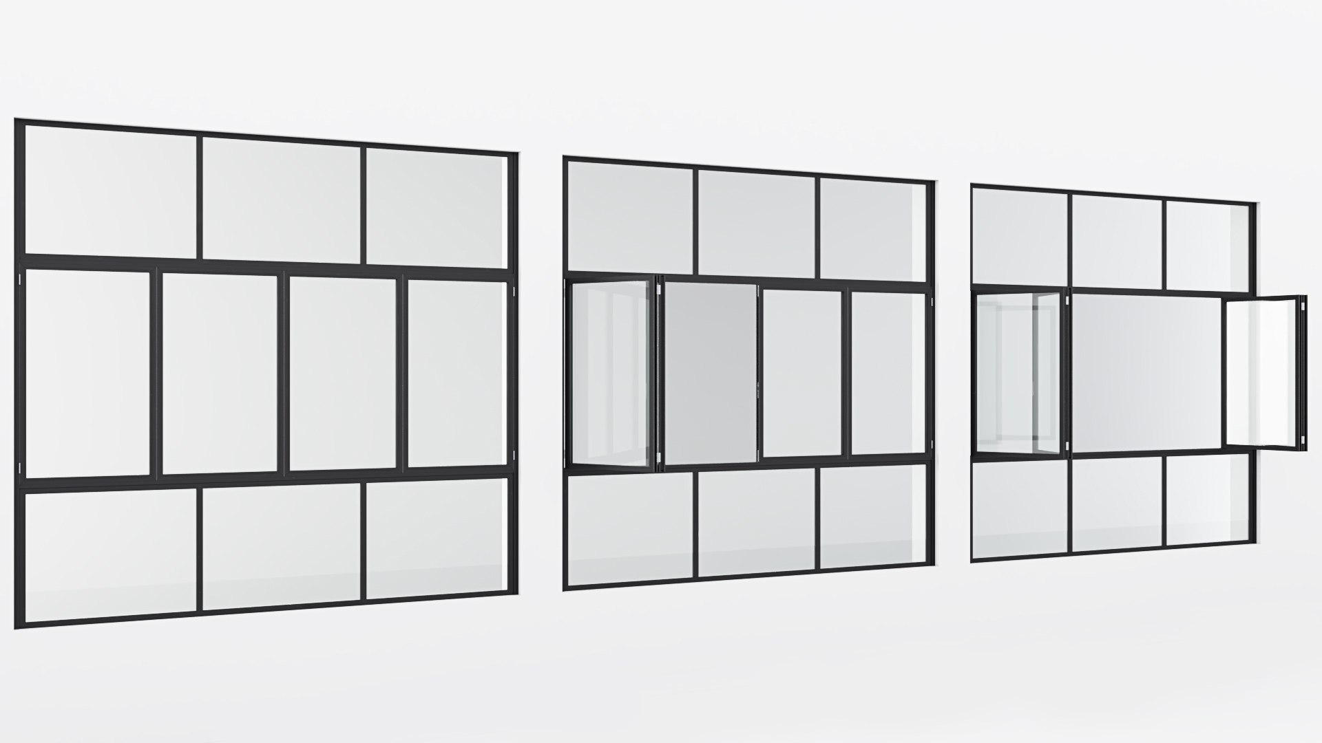 3D model Collection Aluminium window x4 2 - TurboSquid 1875527