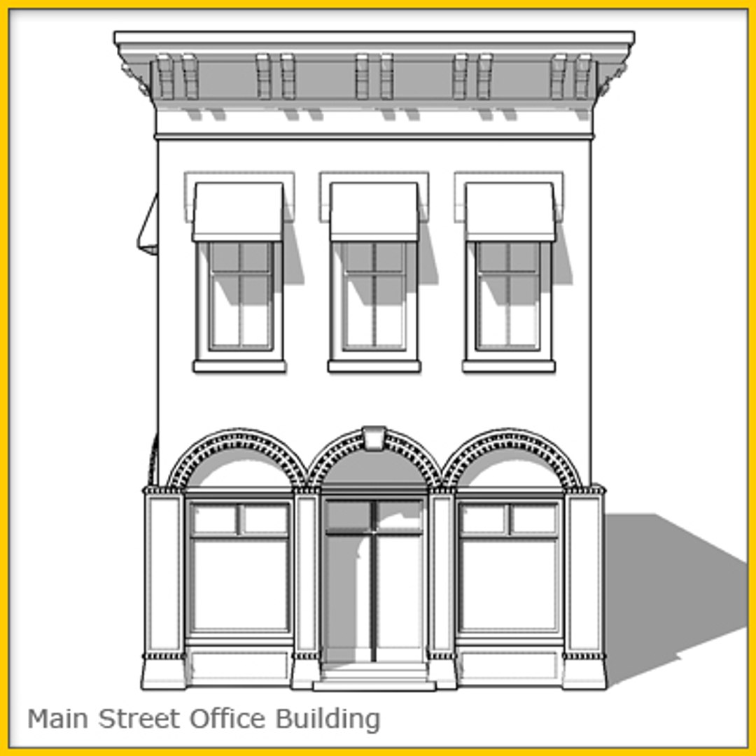 Corner Office Building Whitebox 3d Model