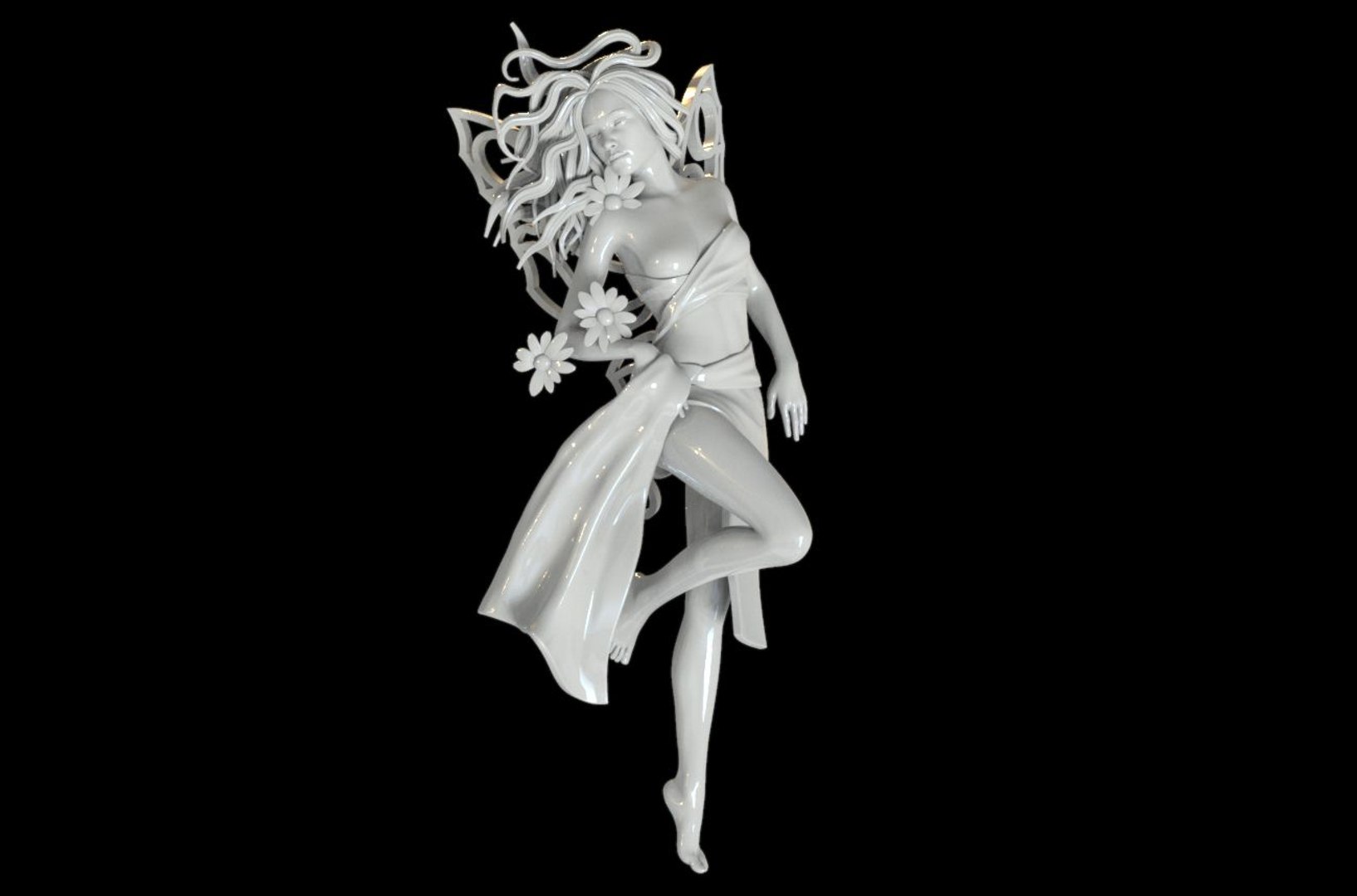 Flying Fairy Flowers 3D Model - TurboSquid 1466308
