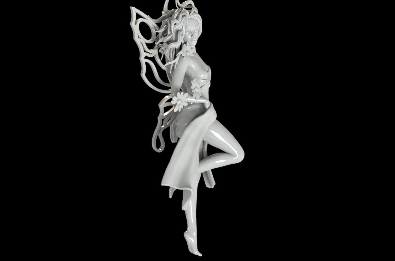 Flying Fairy Flowers 3D Model - TurboSquid 1466308