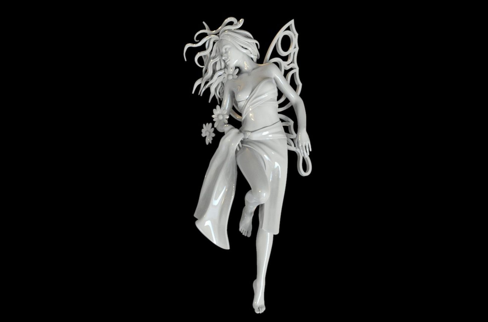 Flying Fairy Flowers 3D Model - TurboSquid 1466308