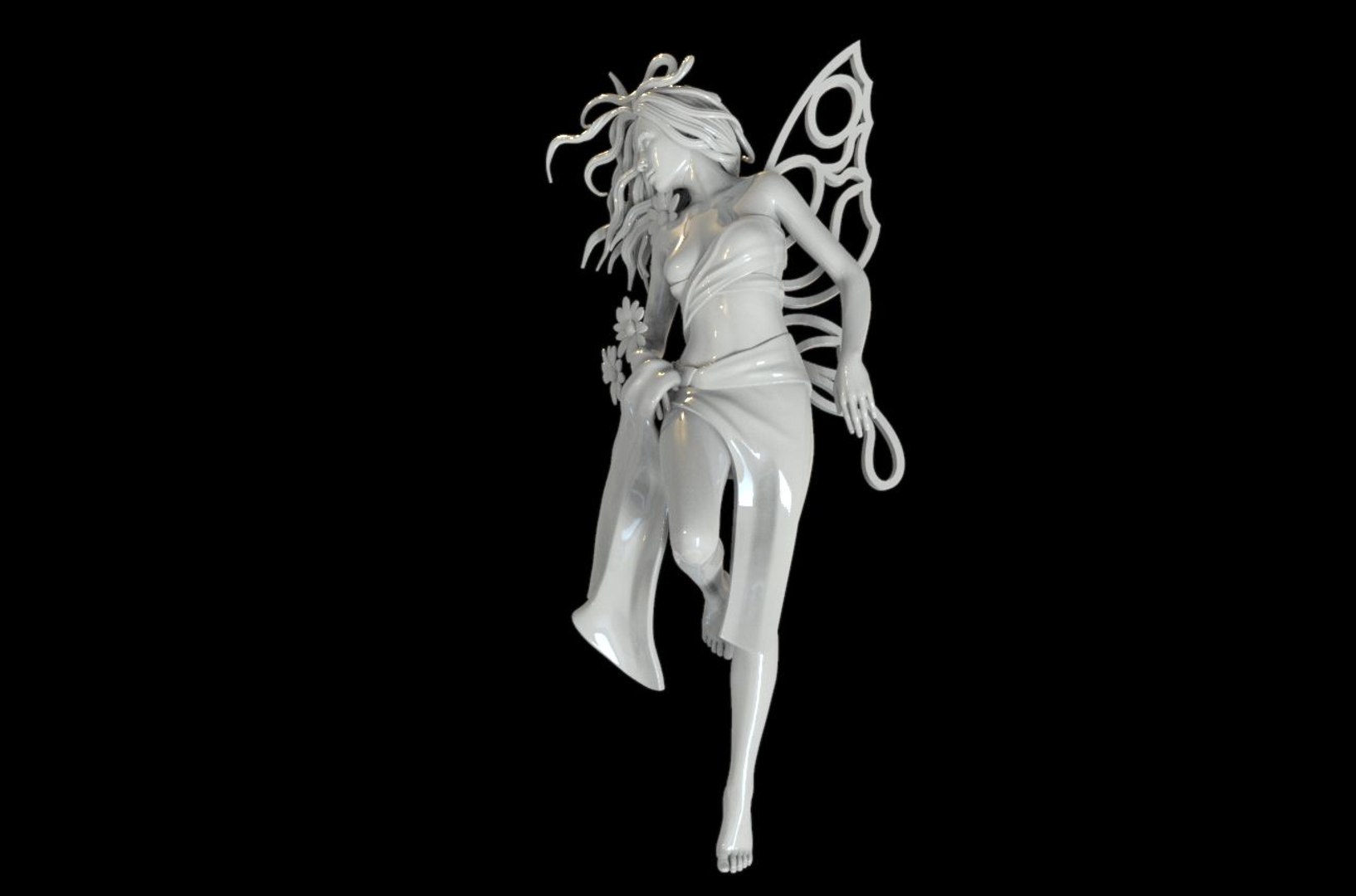 Flying Fairy Flowers 3D Model - TurboSquid 1466308