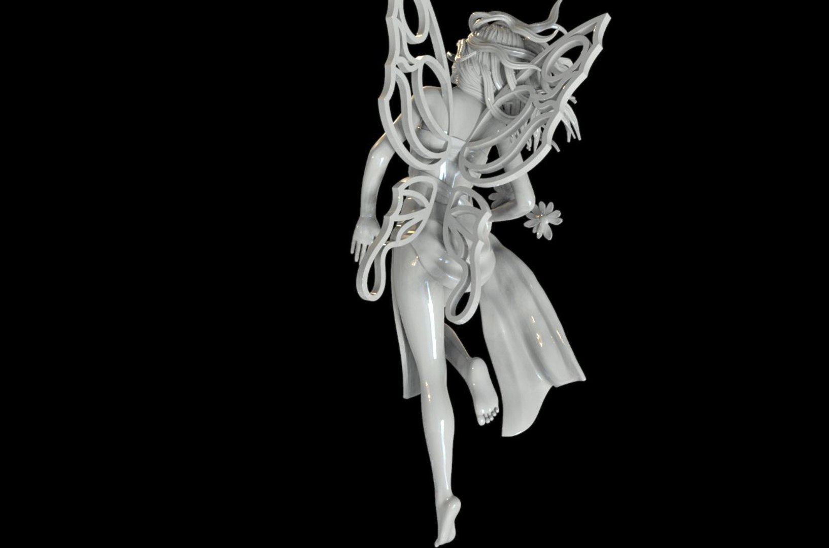 Flying Fairy Flowers 3D Model - TurboSquid 1466308