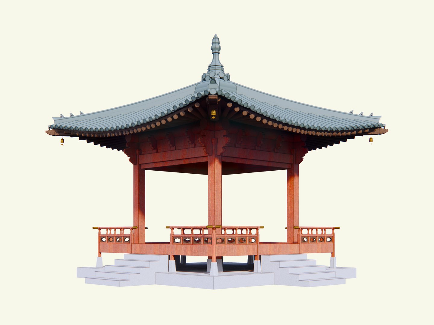 3D Classical Chinese Four-sided Pavilion - TurboSquid 2049057