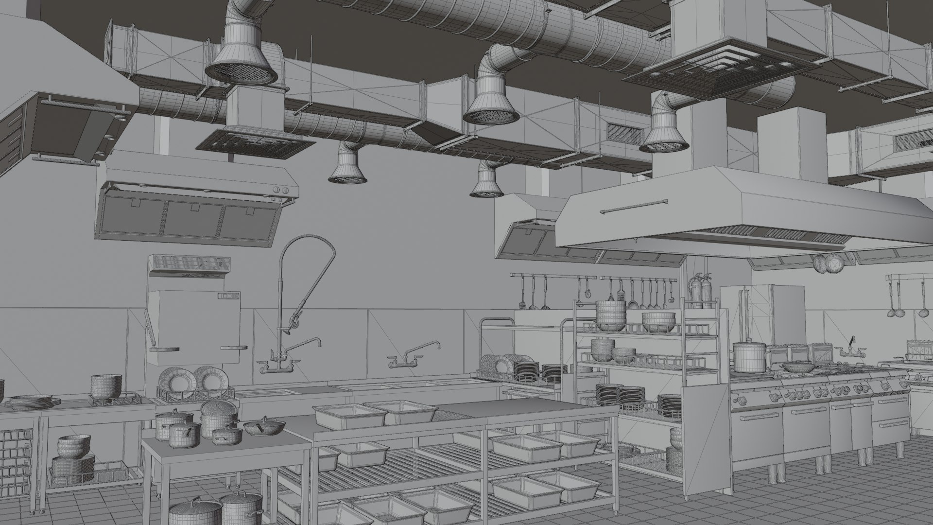 Commercial Kitchen v3 3D - TurboSquid 2047549