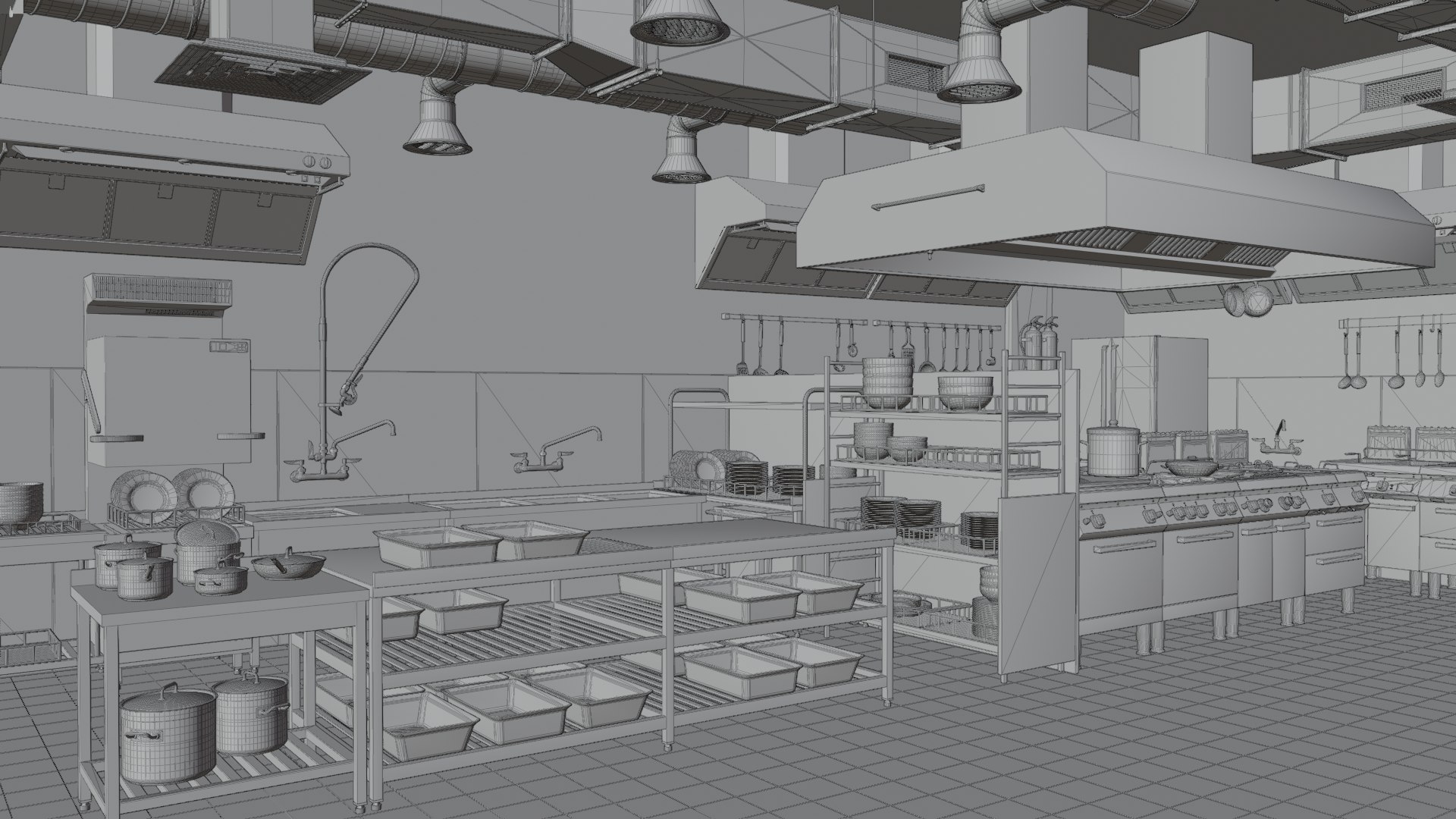 Commercial Kitchen V3 3D - TurboSquid 2047549
