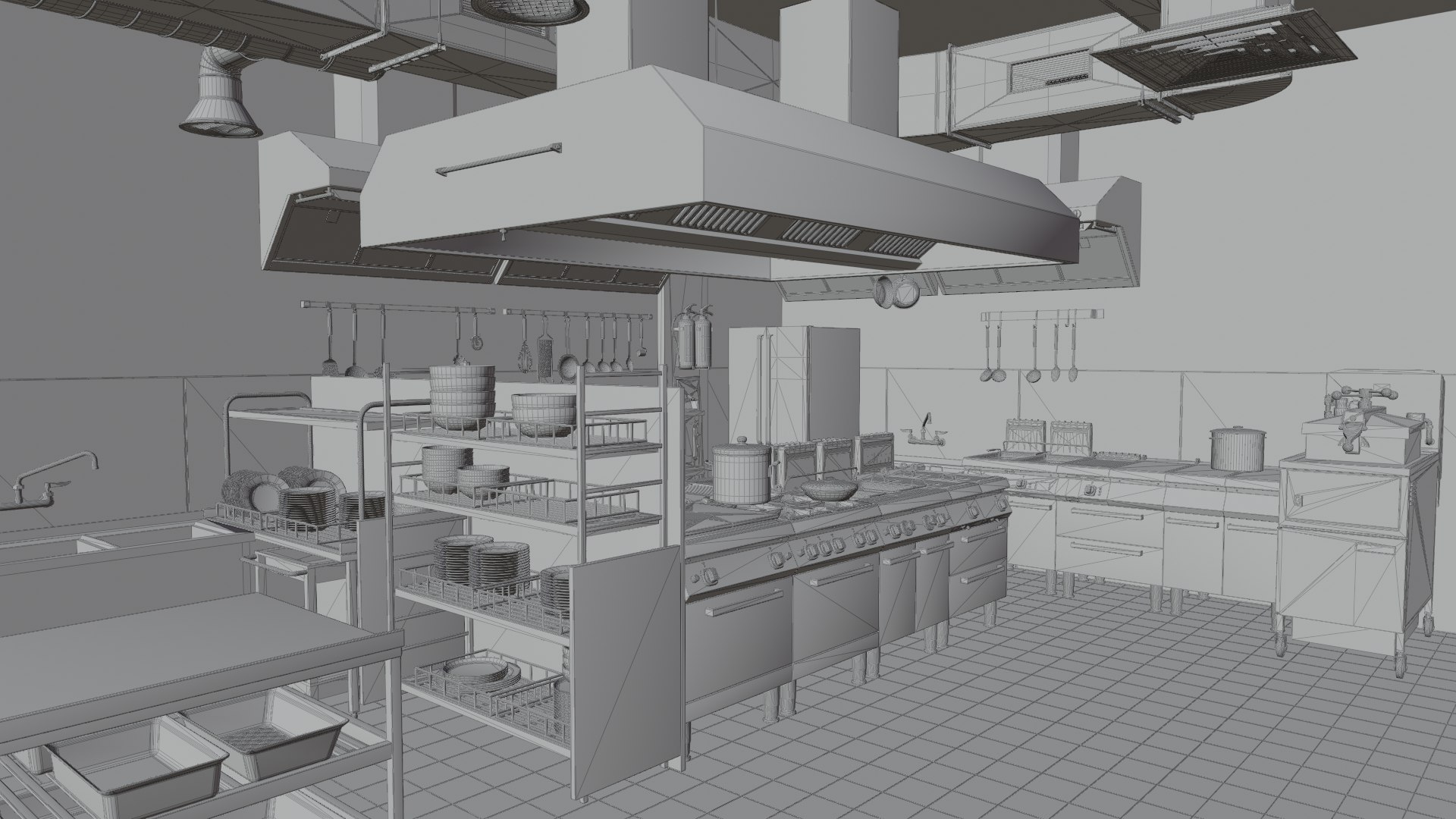 Commercial Kitchen V3 3D - TurboSquid 2047549