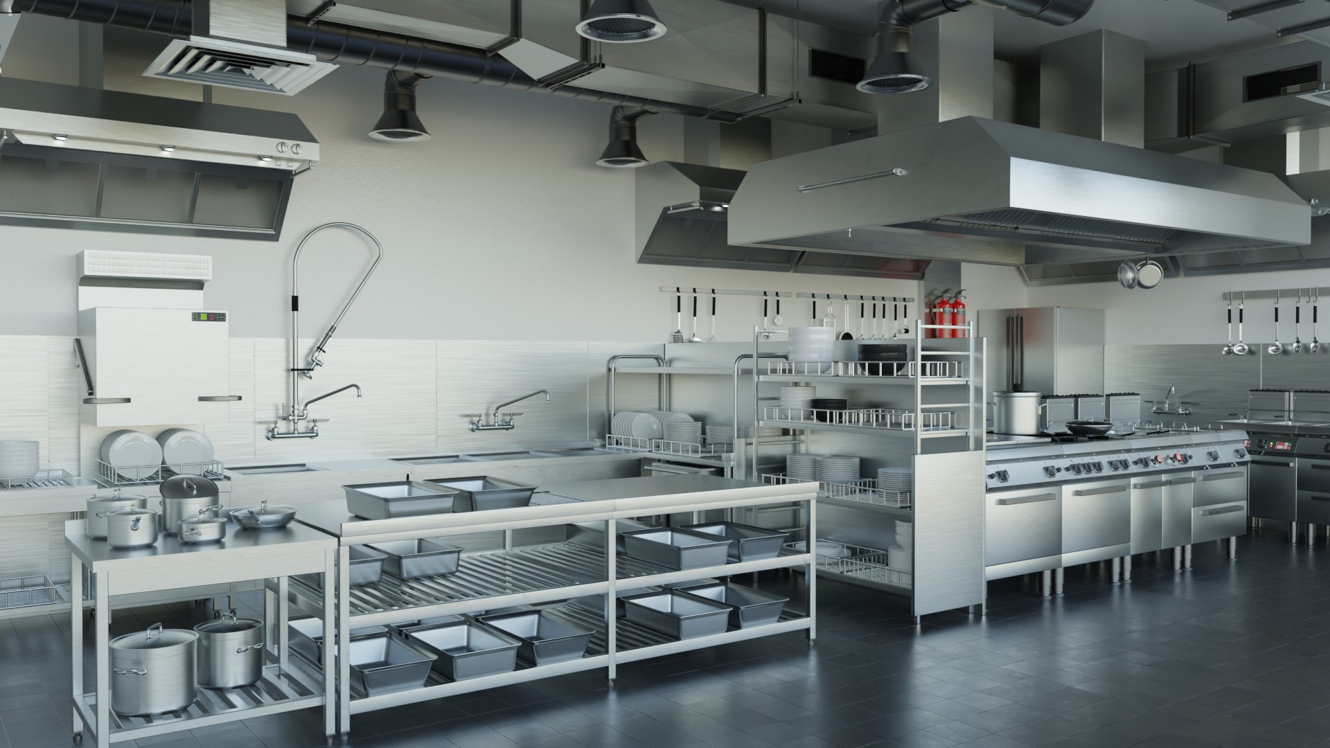 Commercial Kitchen v3 3D - TurboSquid 2047549