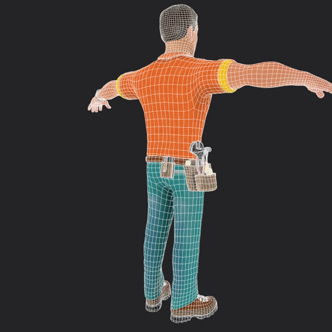 Cartoony Worker Character 3D Model - TurboSquid 1288808