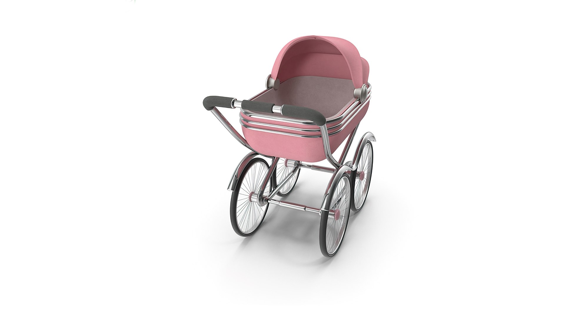 3D Vintage Baby Stroller Model - TurboSquid 2103777