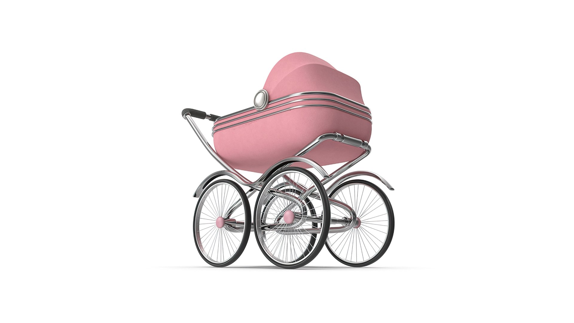 3D Vintage Baby Stroller Model - TurboSquid 2103777