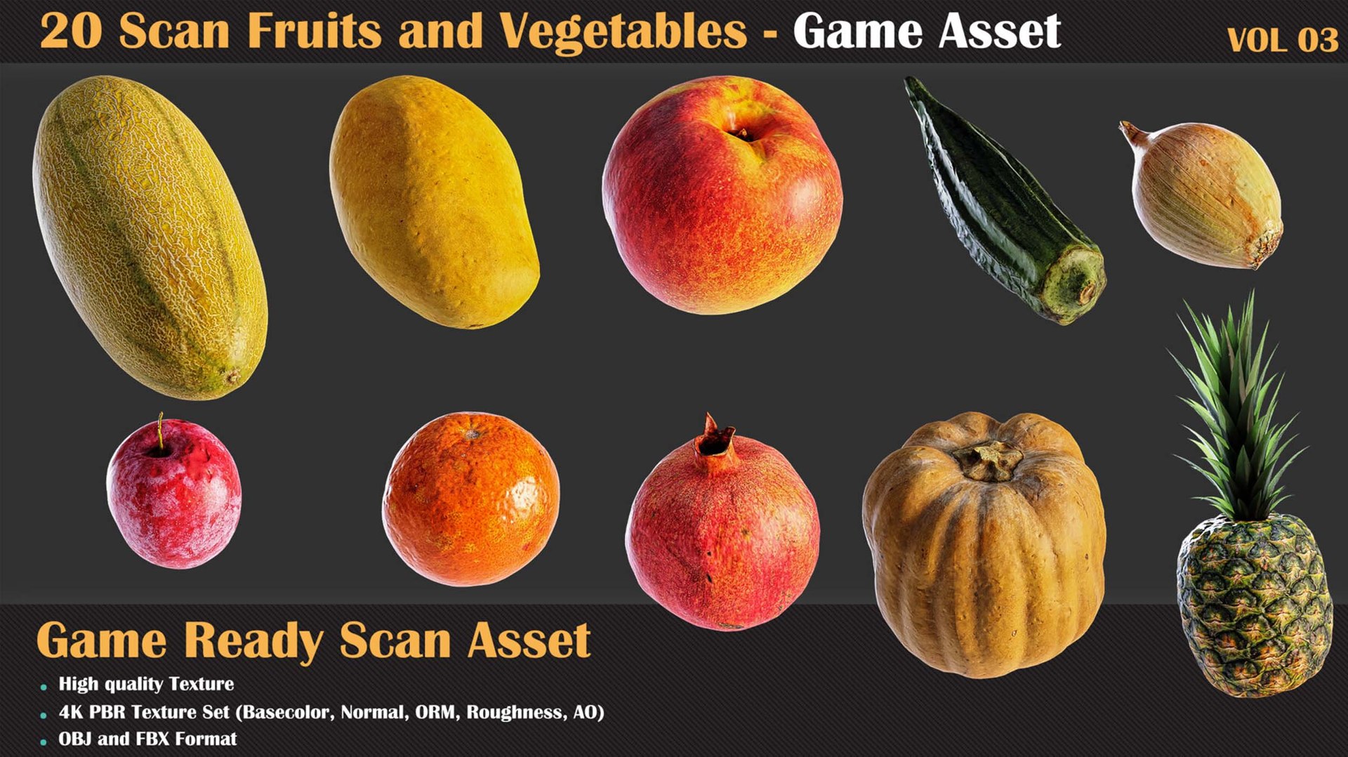 20 Fruit And Vegetation Scan Model VOL03 3D - TurboSquid 2242162