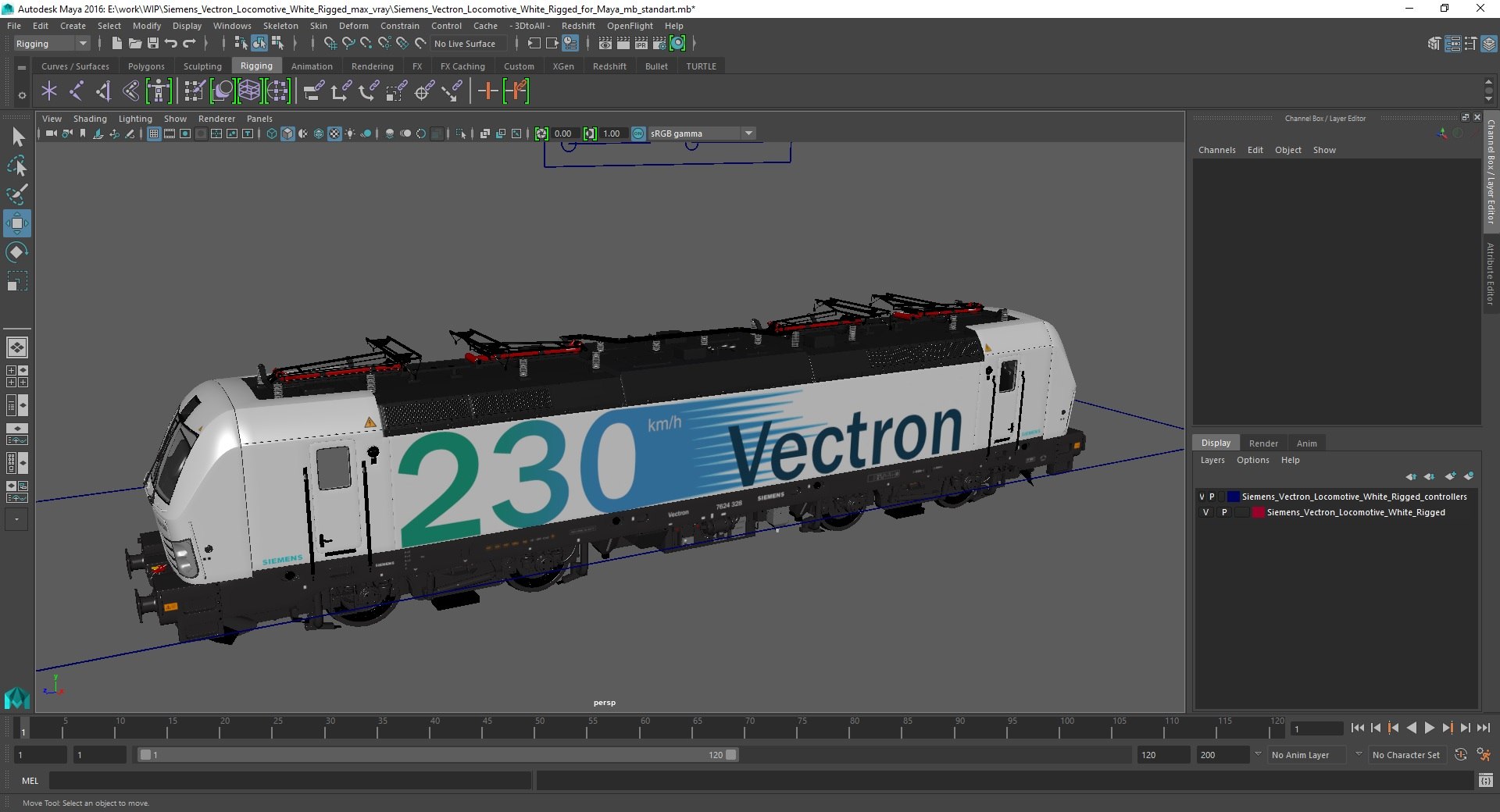 Siemens Vectron Locomotive White Rigged for Maya 3D model - TurboSquid ...
