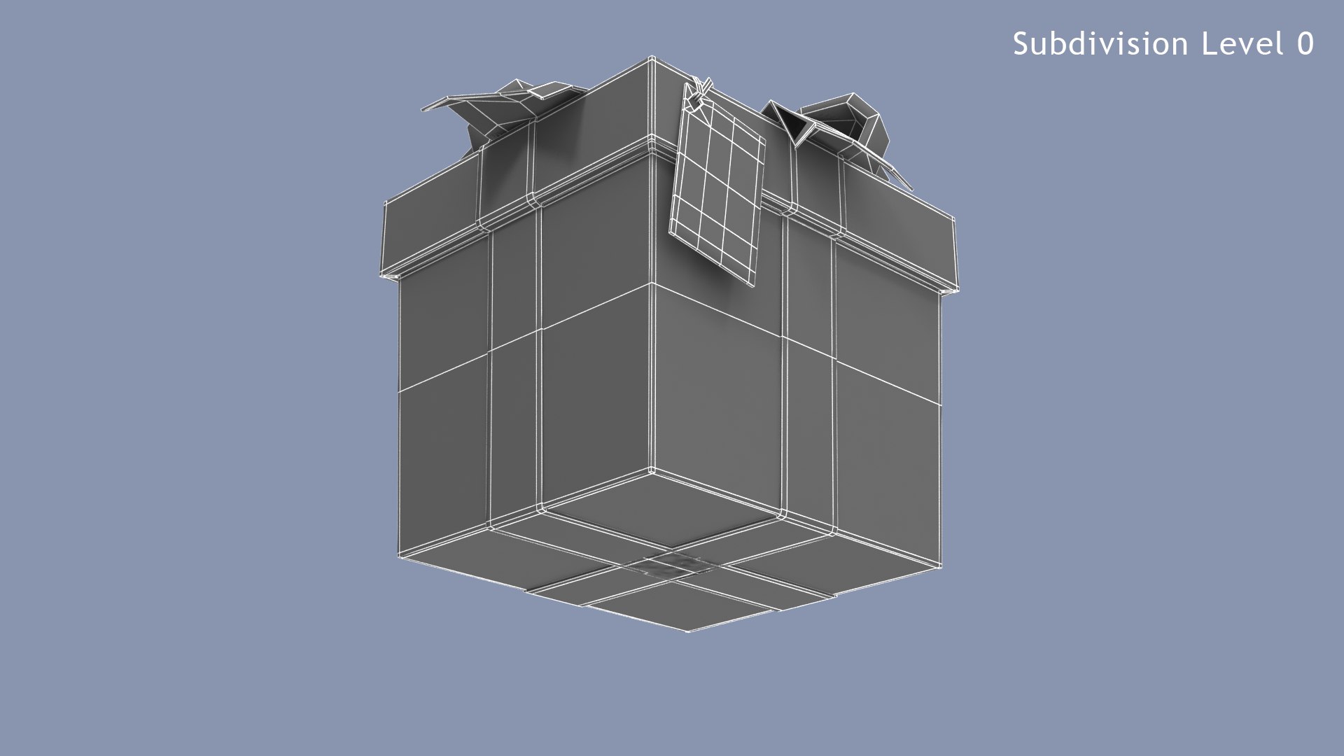 3D Gift Box Cube Label Blue Model - TurboSquid 1741455