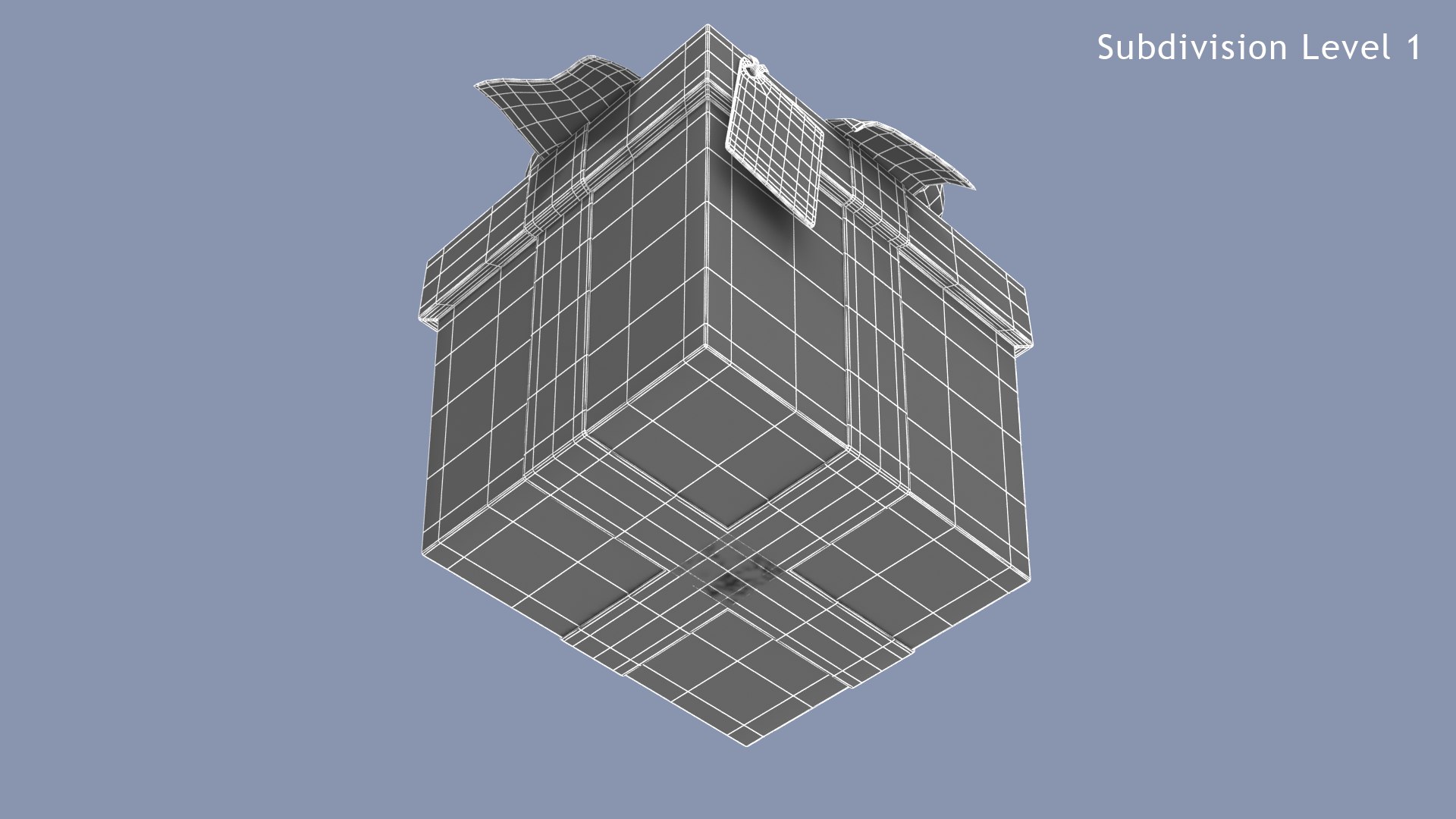 3D Gift Box Cube Label Blue Model - TurboSquid 1741455