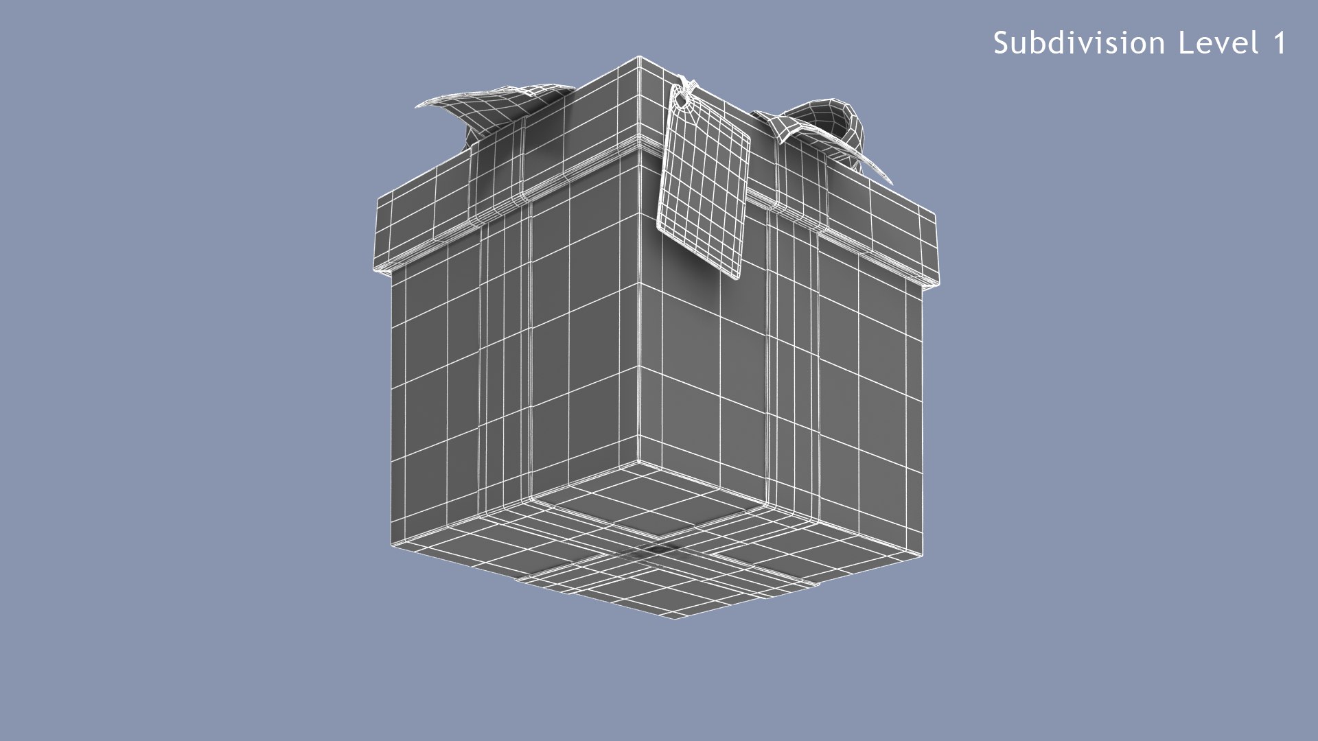 3D Gift Box Cube Label Blue Model - TurboSquid 1741455