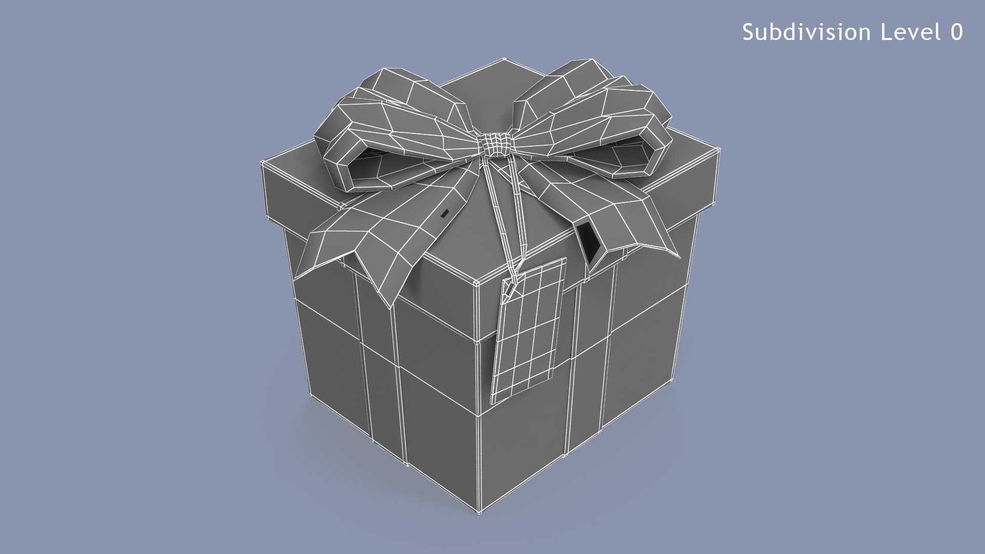 3D Gift Box Cube Label Blue Model - TurboSquid 1741455