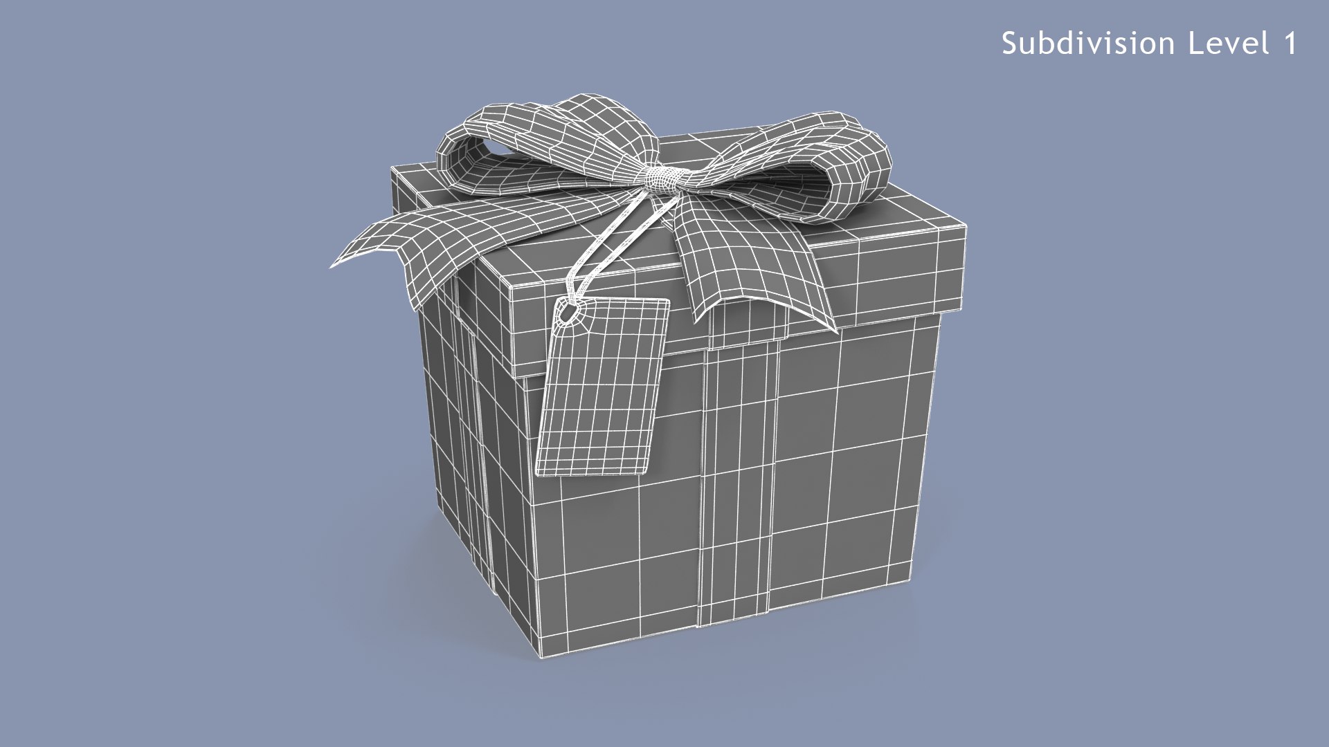 3D Gift Box Cube Label Blue Model - TurboSquid 1741455
